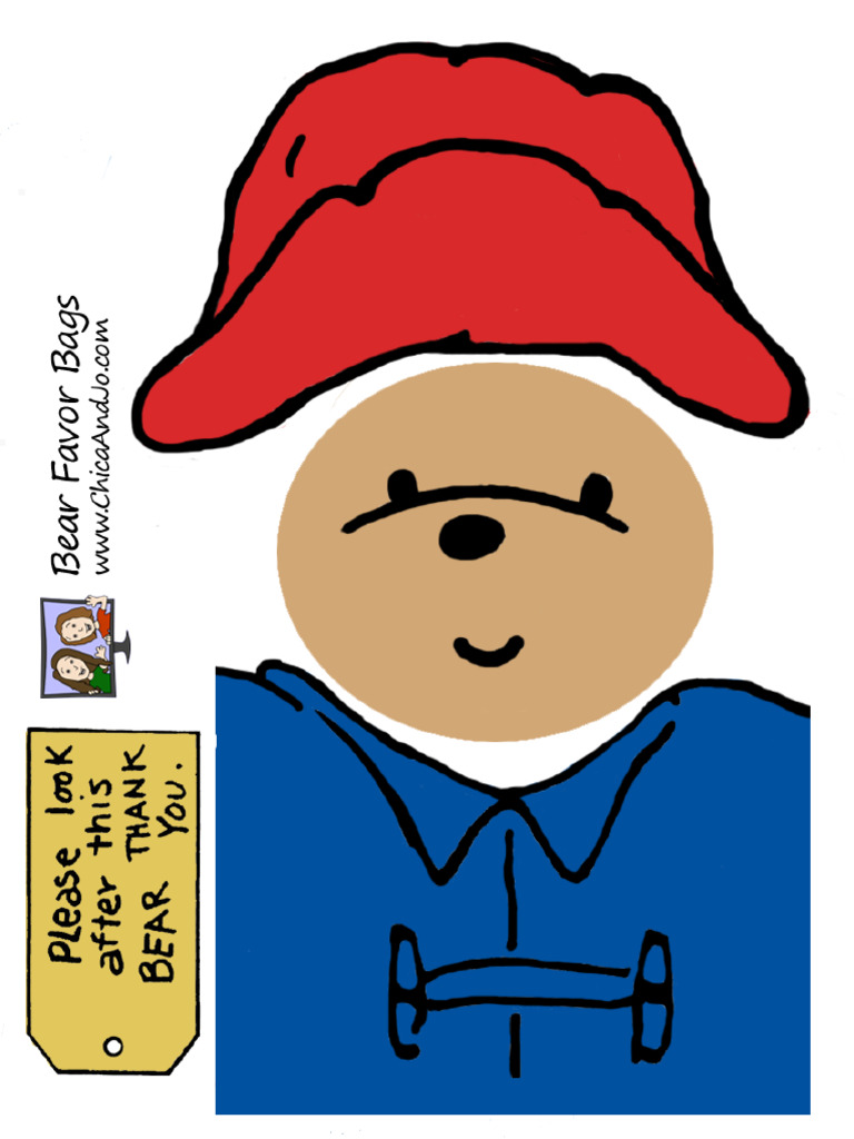 Paddington Bear Face Favor Bags by Chica and Jo | PDF