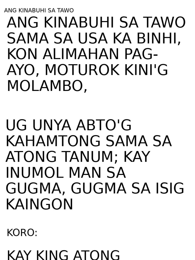 Ang Kinabuhi Sa Tawo | PDF