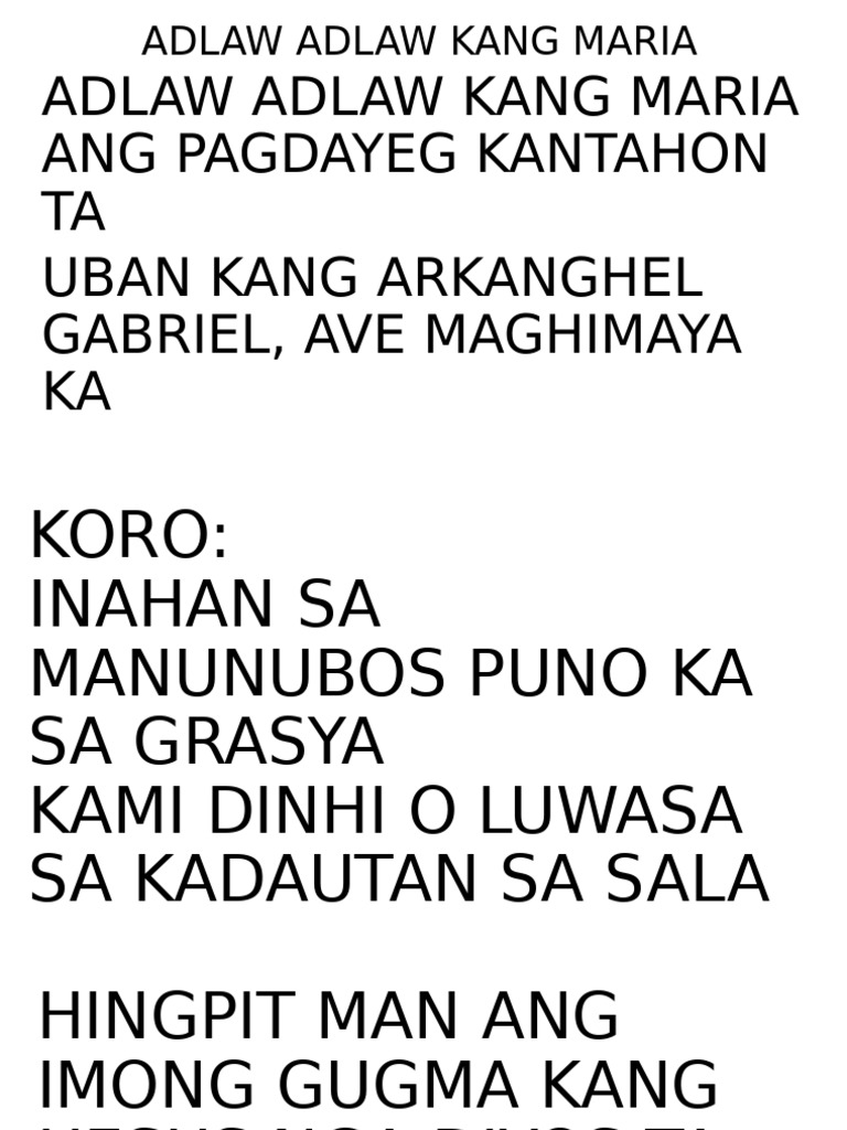 Adlaw Adlaw Kang Maria | PDF