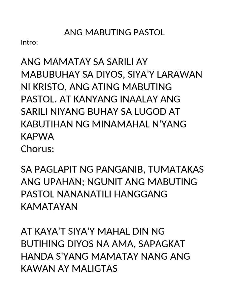 Ang Mabuting Pastol | PDF