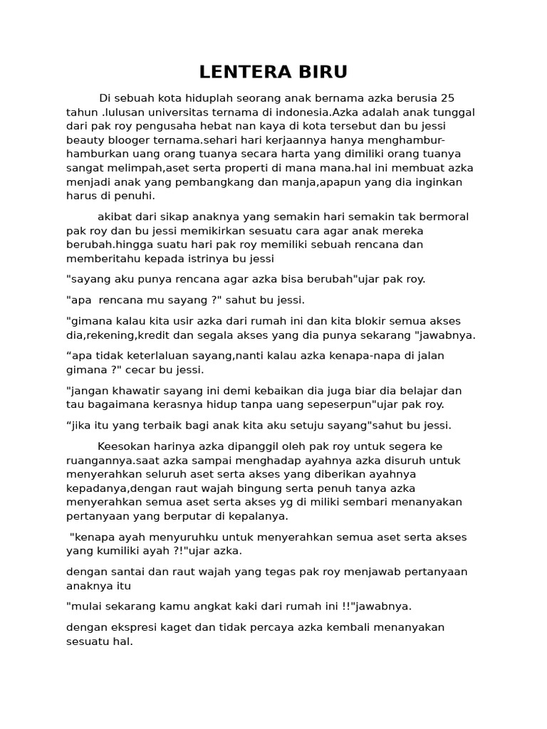 LENTERA BIRU Karya ANITIA NURSABA | PDF