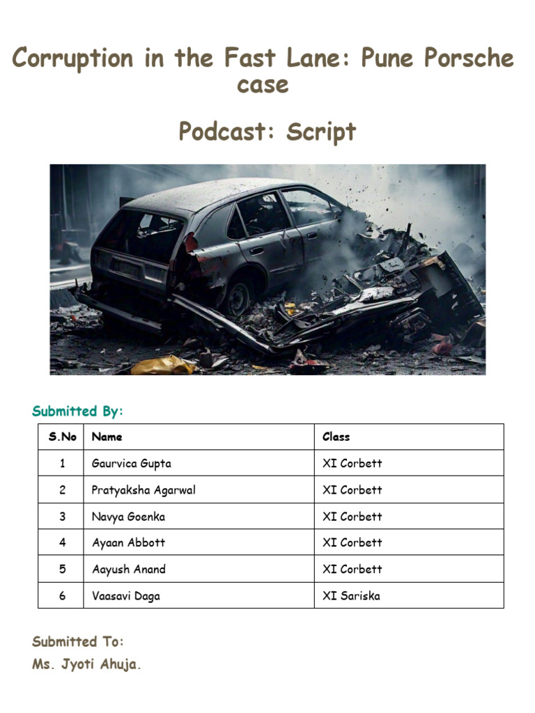 Pune Porsche Script | PDF | Justice | Crime & Violence