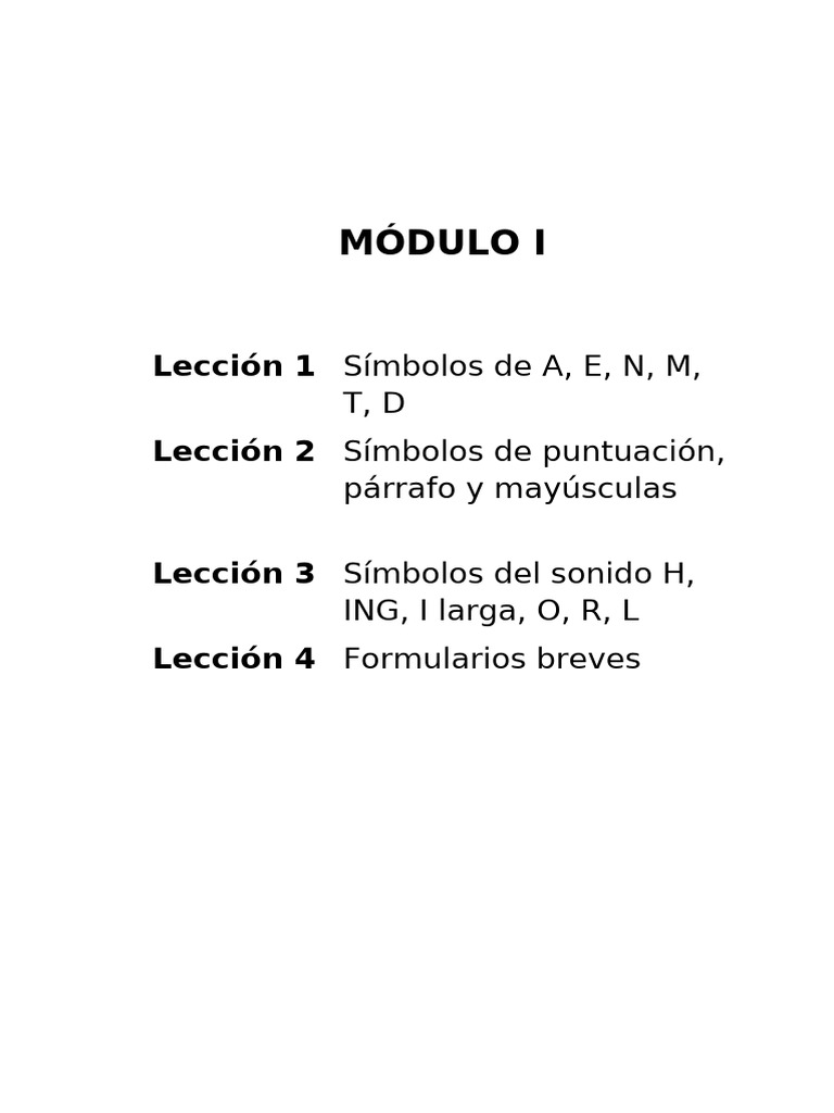 MÓDULO DE STENO 101 | PDF | Taquigrafía | Puntuación