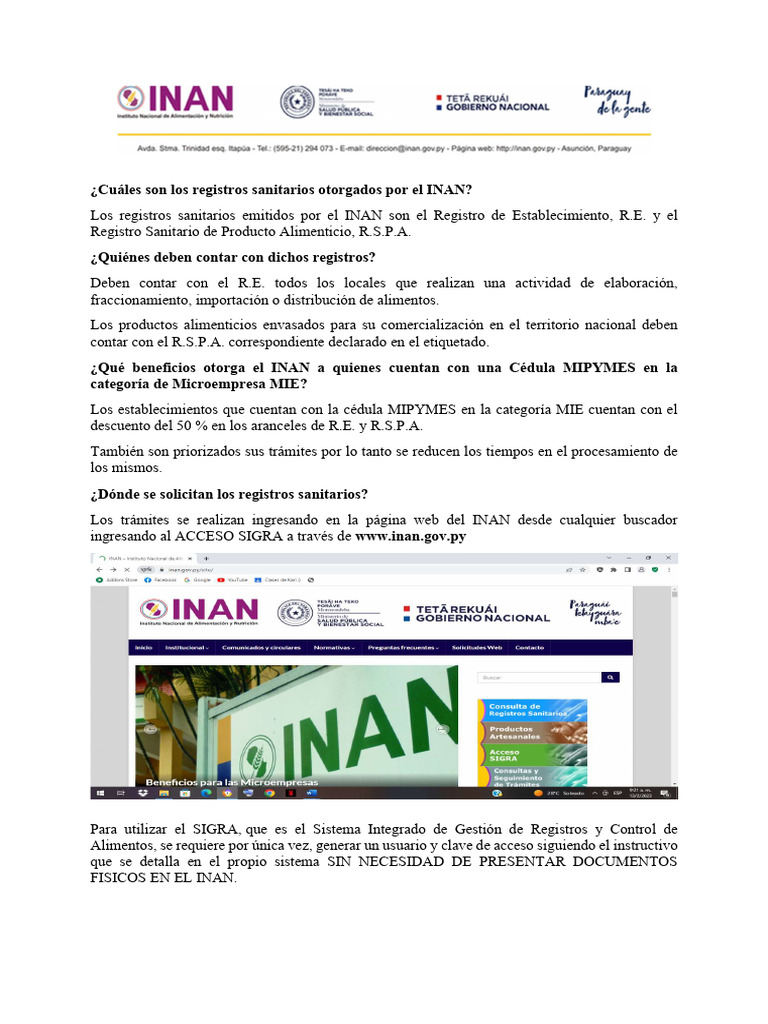 Proc-Form-INAN FORMULARIO INAN | PDF