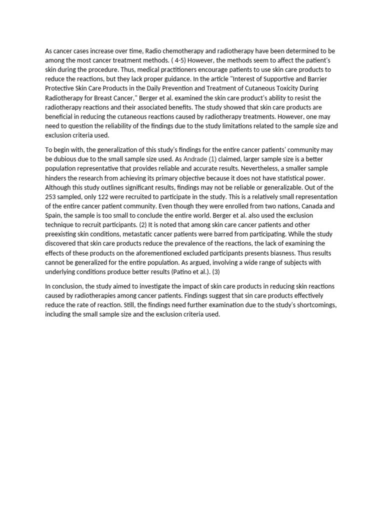 Radiotheraphy Critique - Edited | PDF | Cancer | Radiation Therapy