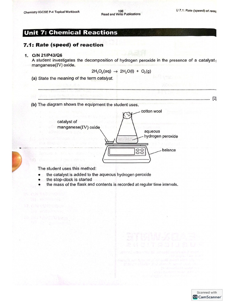 Rate of Reactions Topical Questions | PDF