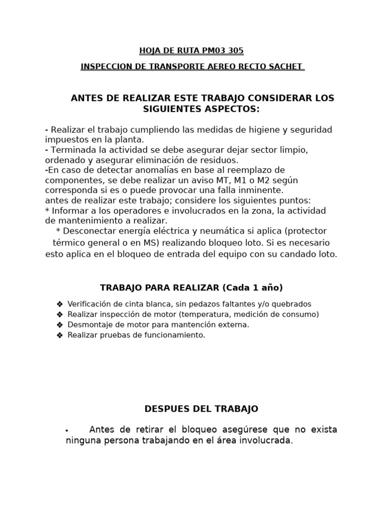 Hoja de Ruta PM03 305 | PDF