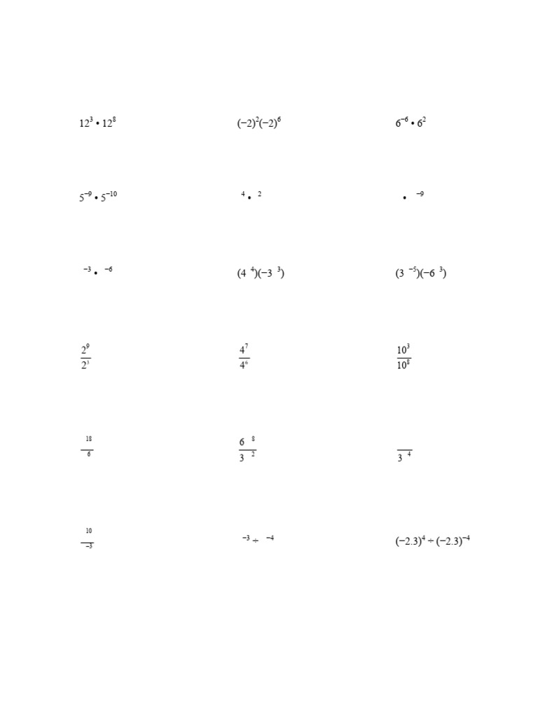 Multiplying and Dividing Monomials | PDF