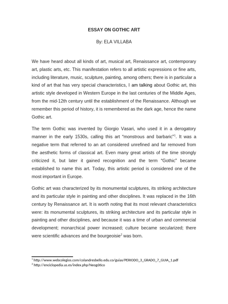 gothic art essay | PDF | Gothic Architecture | Style