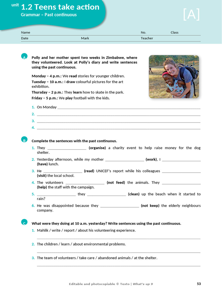 Past Continuous Practice Worksheet | PDF