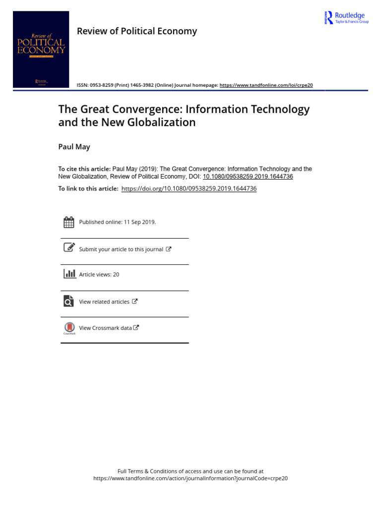 Great Convergence in Globalization Analysis | PDF | Globalization ...