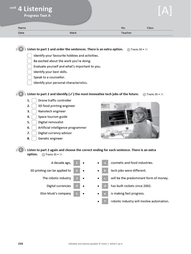 Unit 4 Progress Test A Pages 216 222 Ingles9 Pdf
