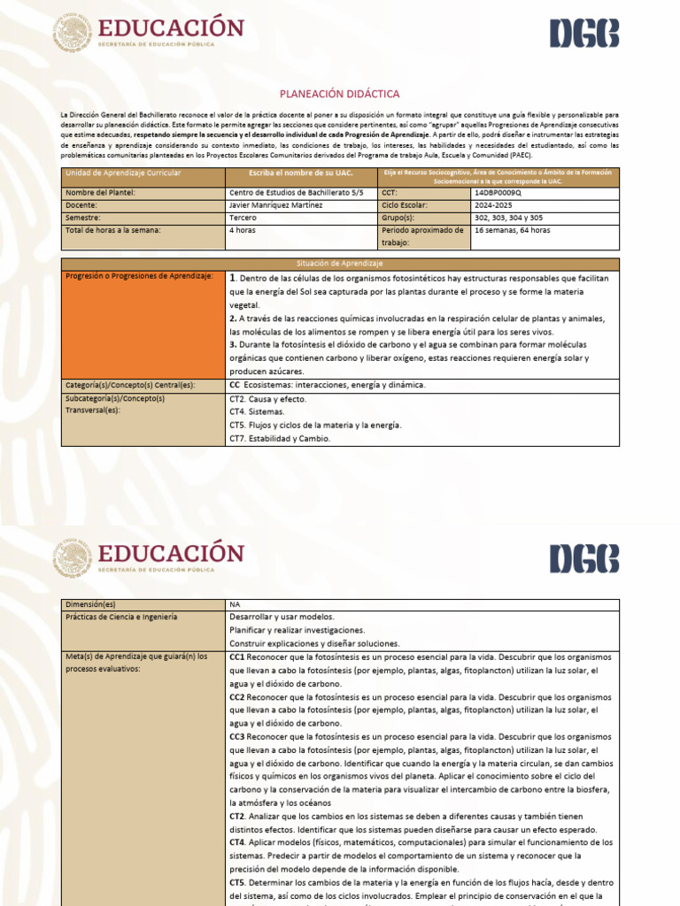 Ecosistemas, Interacciones, Energia y Dinamica - Planeación Didáctica ...