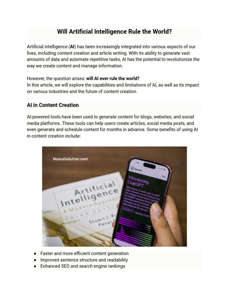 AI's Impact on Content Creation Future | PDF | Artificial Intelligence ...