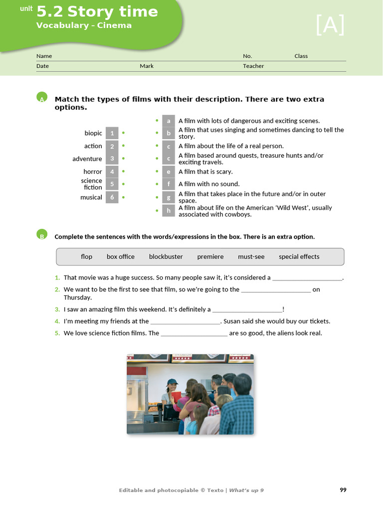 Film Types and Vocabulary Exercises | PDF