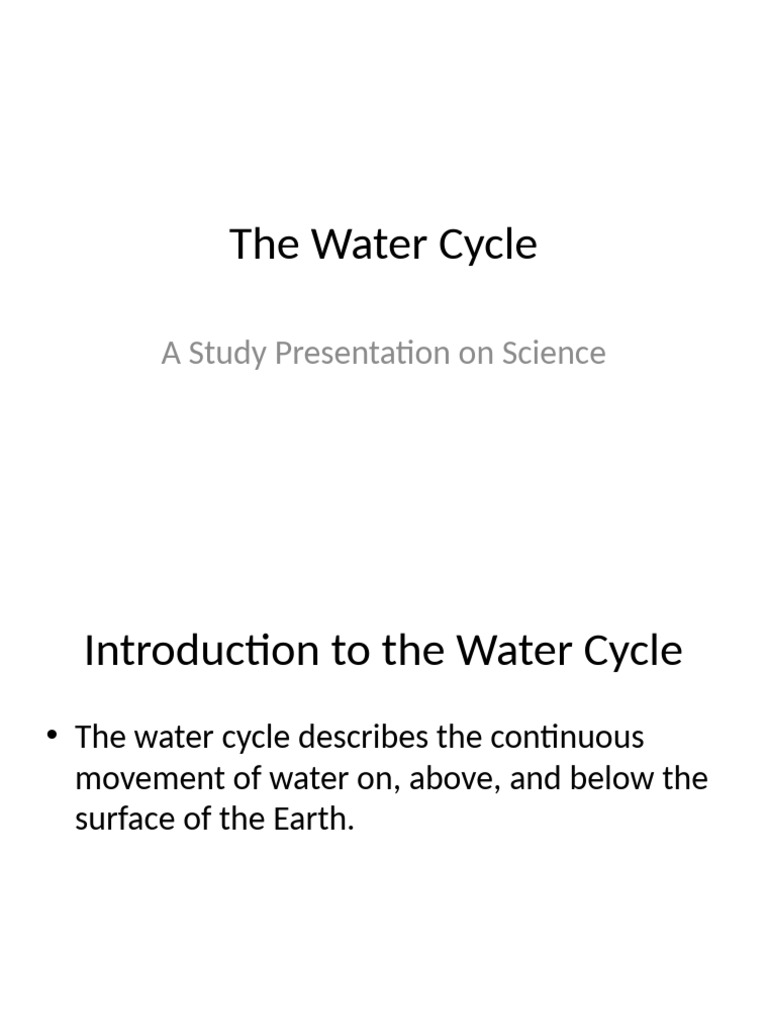 Understanding the Water Cycle Steps | PDF