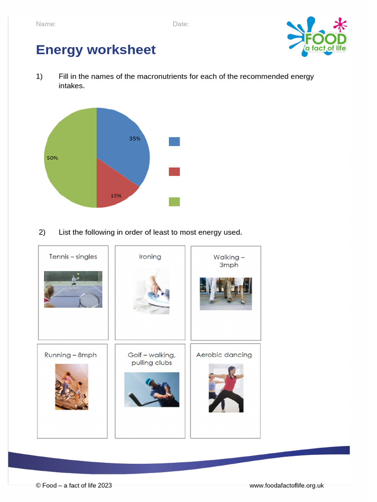 Energy Worksheet Ws 1416he | PDF