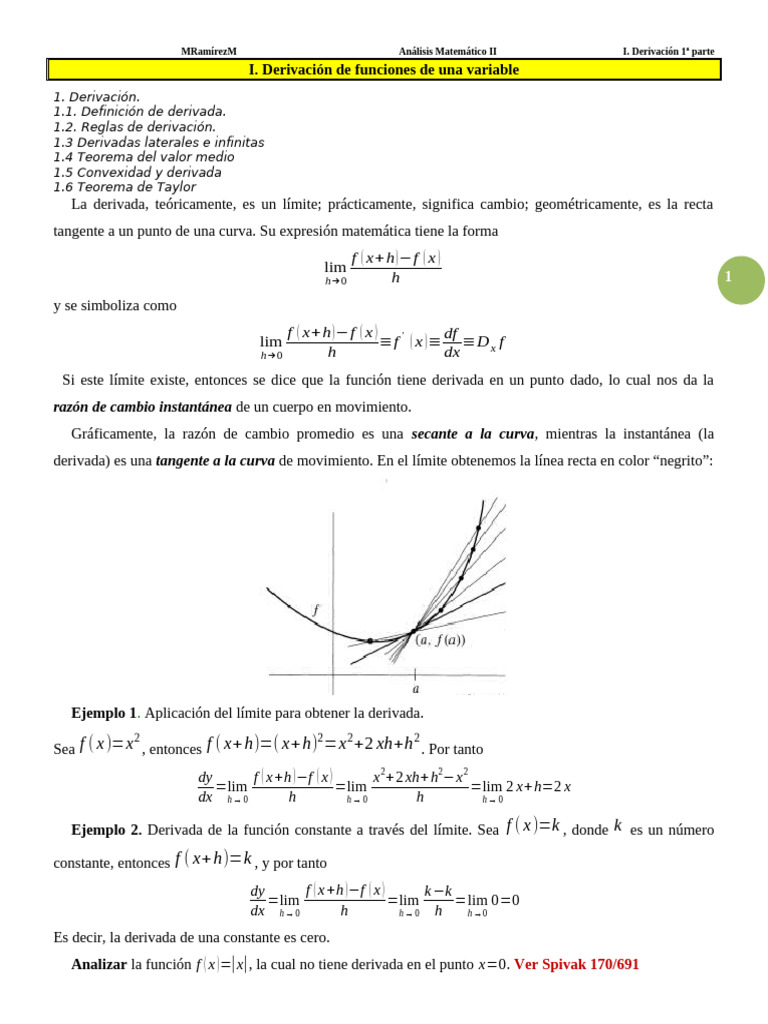 1 Derivacion 1 | PDF | Derivado | Límite (Matemáticas)