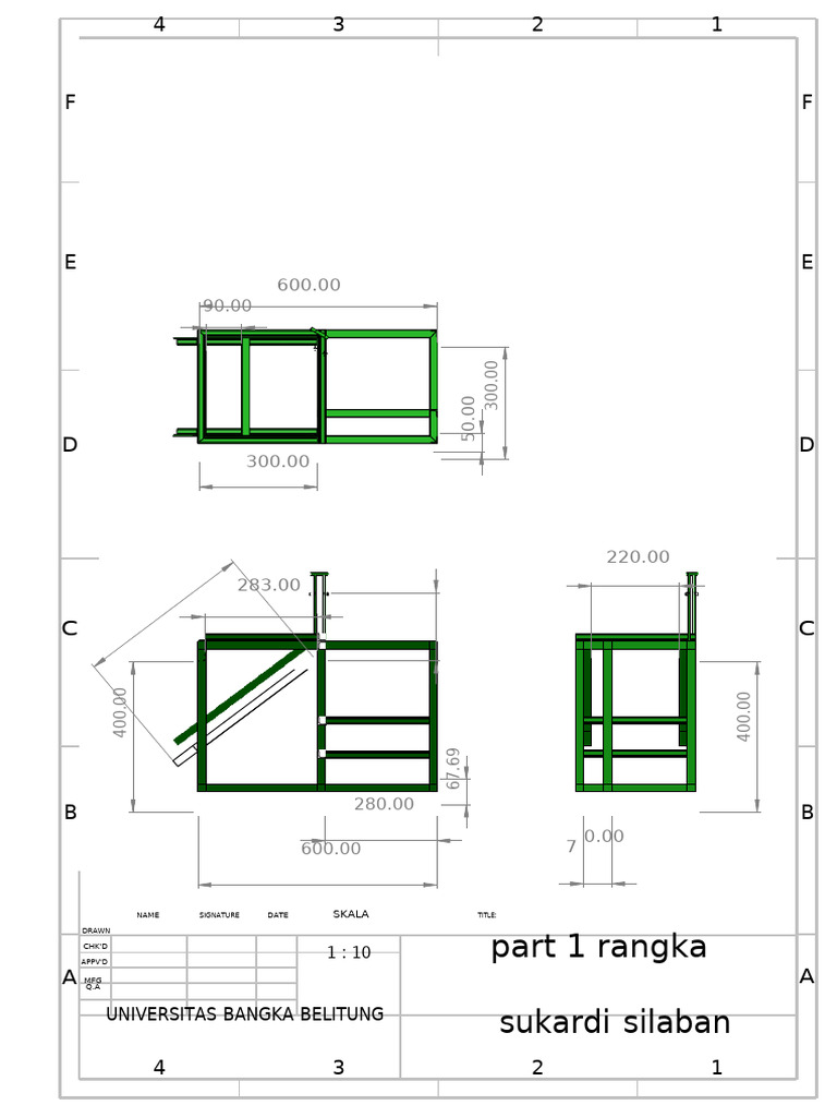 Rangka Mesin Cacah Singkong 2d | PDF