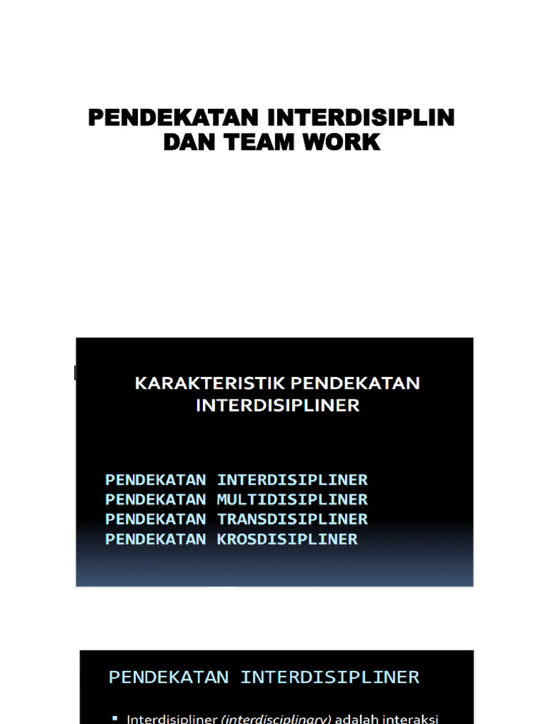 Pert. 4 Interdisiplin dan team work | PDF