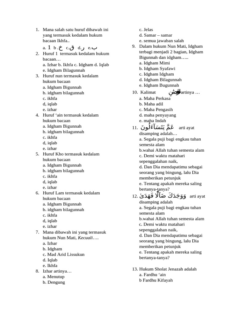 Soal Mulok Kelas XII | PDF