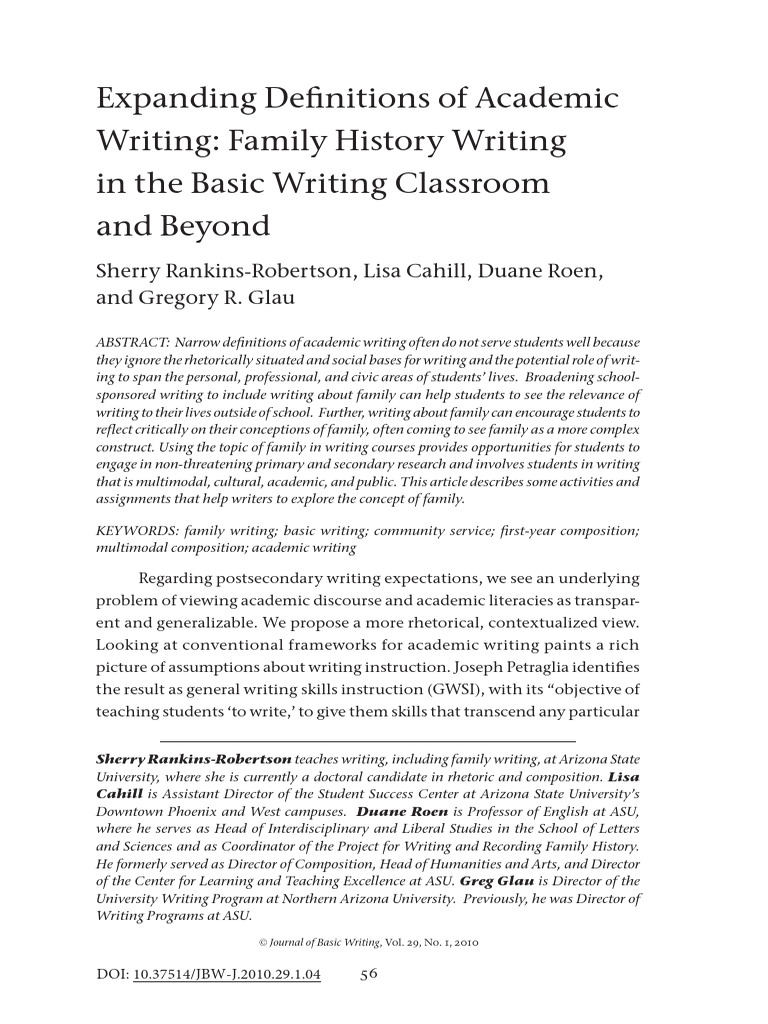 Expanding Academic Writing: Family Focus | PDF | Literacy | Learning