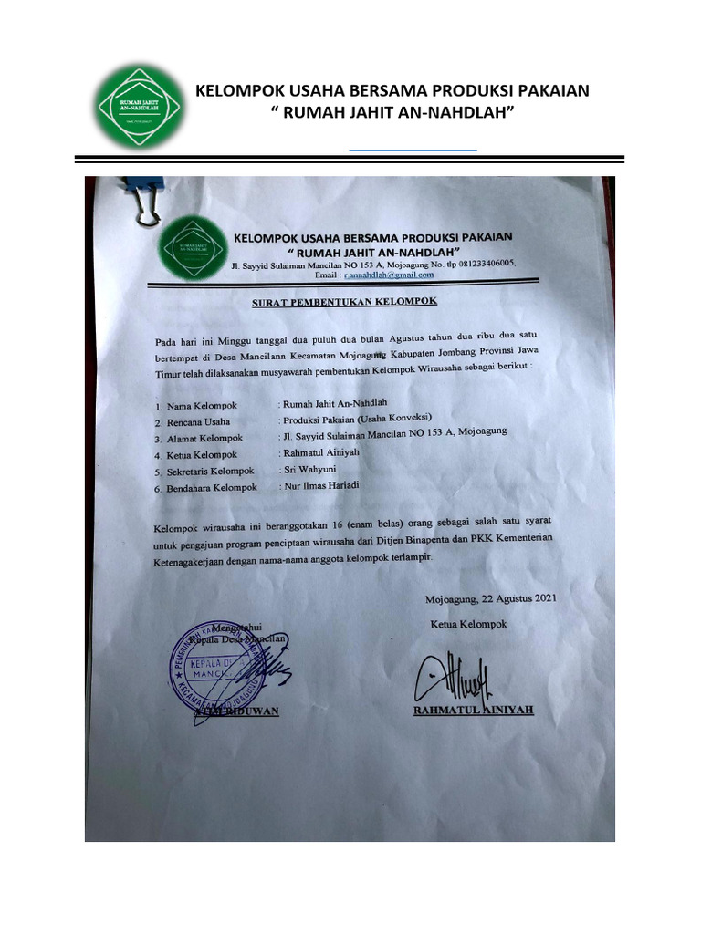 SURAT+KETERANGAN+jahit | PDF