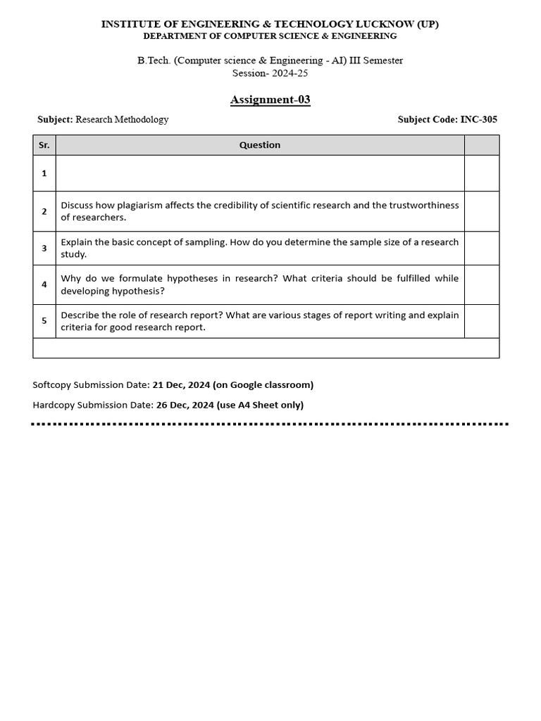 Research Methodology Assignment Guide | PDF