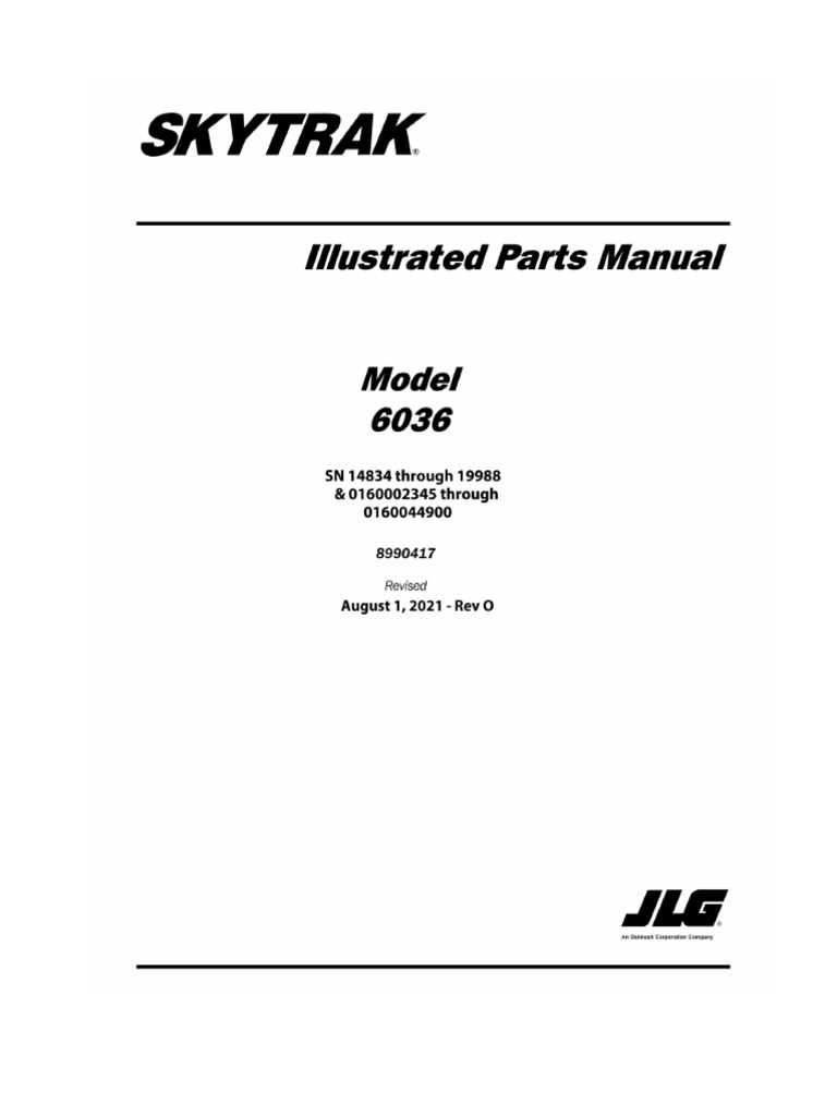 O 6036 SkyTrak Parts English | PDF | Axle | Vehicle Technology