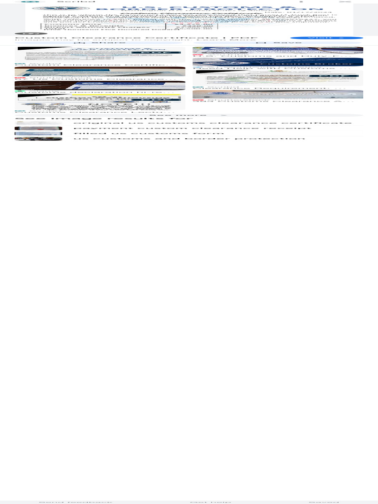 Us Customs Clearance Certificate - Google Search | PDF