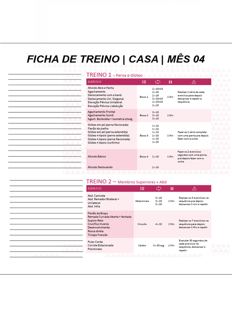 TAY TRAINUNG - CASA - MÊS 4 - 6x Semana | PDF