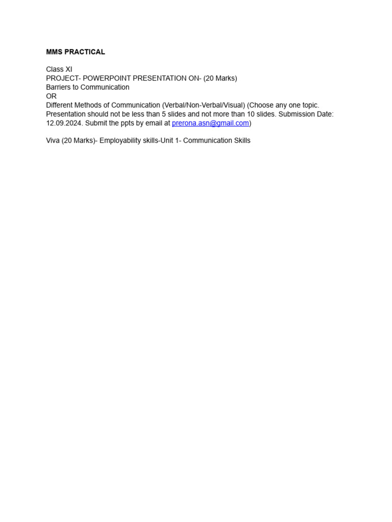 MMS Project: Communication Methods | PDF