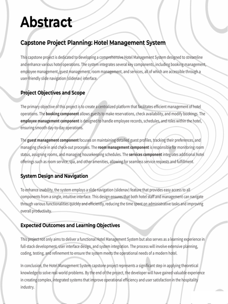 Hotel Management System Capstone | PDF