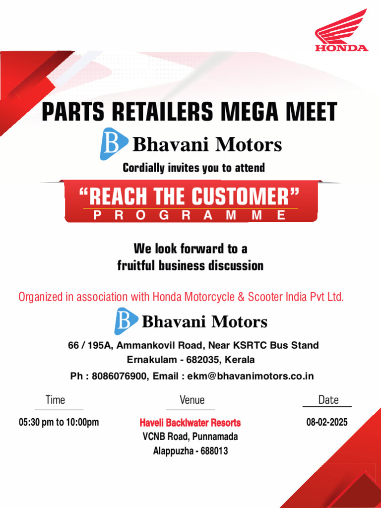 Parts Retailers Mega Meet Invitation | PDF