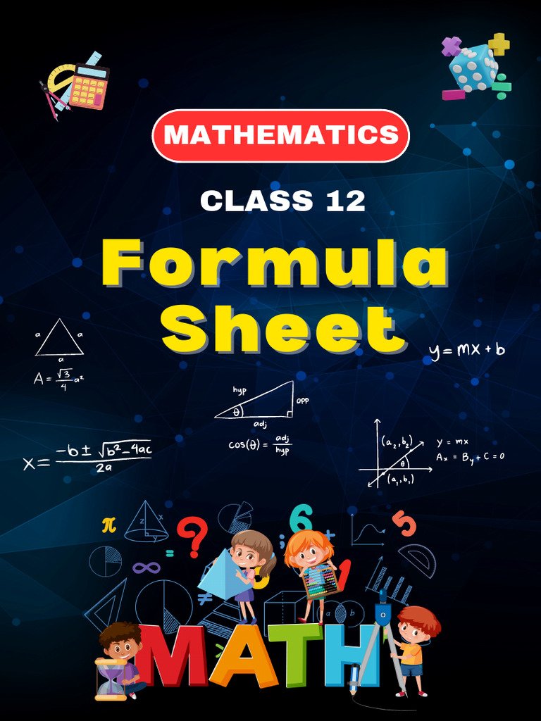 Maths Class 12 Formula Sheet Updated 12thmathmentor | PDF | Matrix ...
