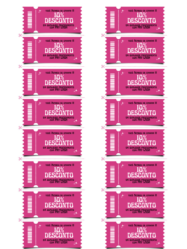 Cupom de Desconto para Loja Simples Moderno Pink e Branco | PDF