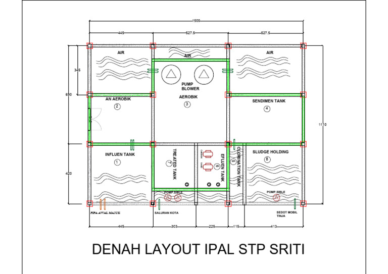 DENAH LAYOUT STP | PDF | Biodegradable Waste Management | Sewerage