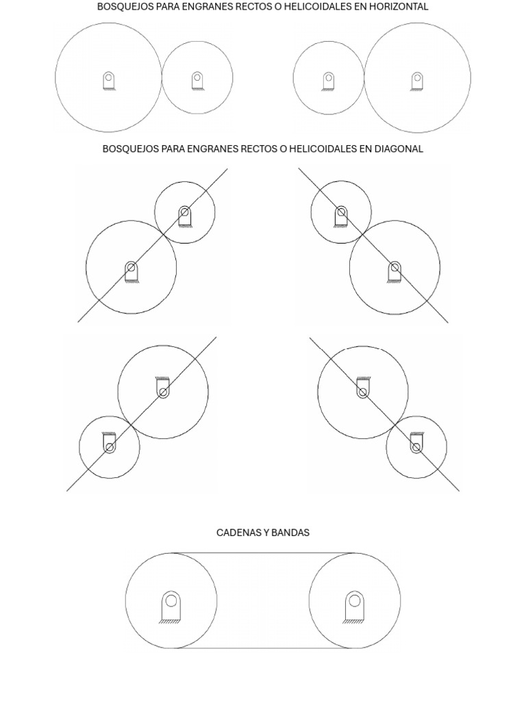 Bosquejos para Los Distintos Tipos de Elementos Mecanicos | PDF