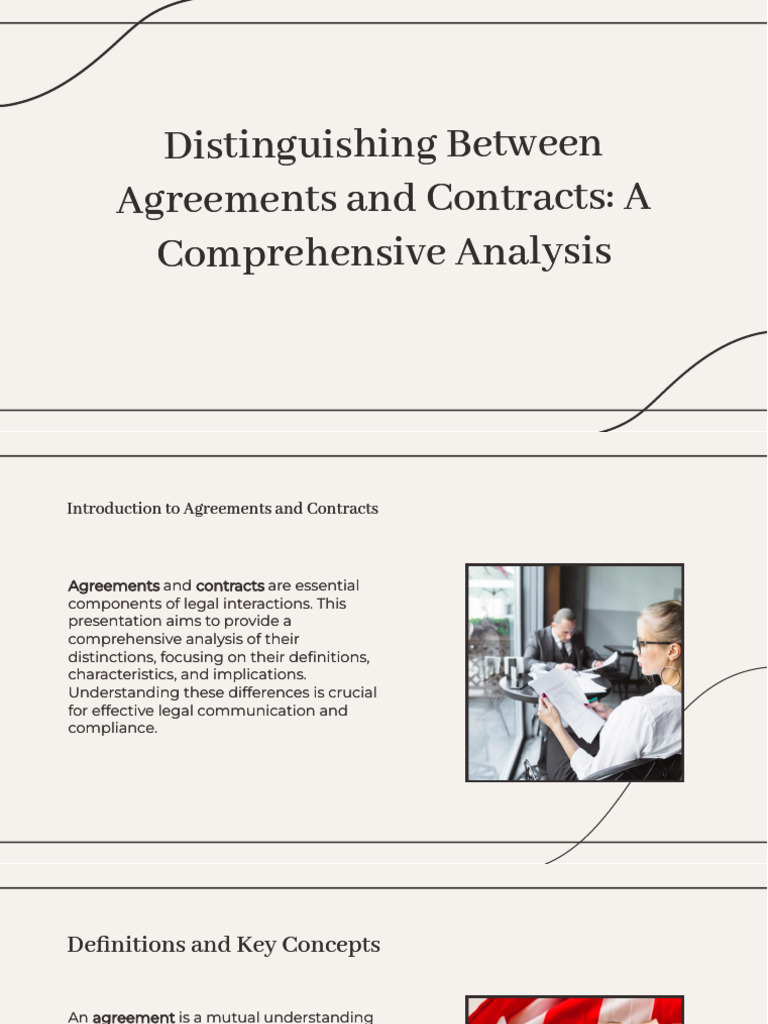 Slidesgo Distinguishing Between Agreements and Contracts a ...
