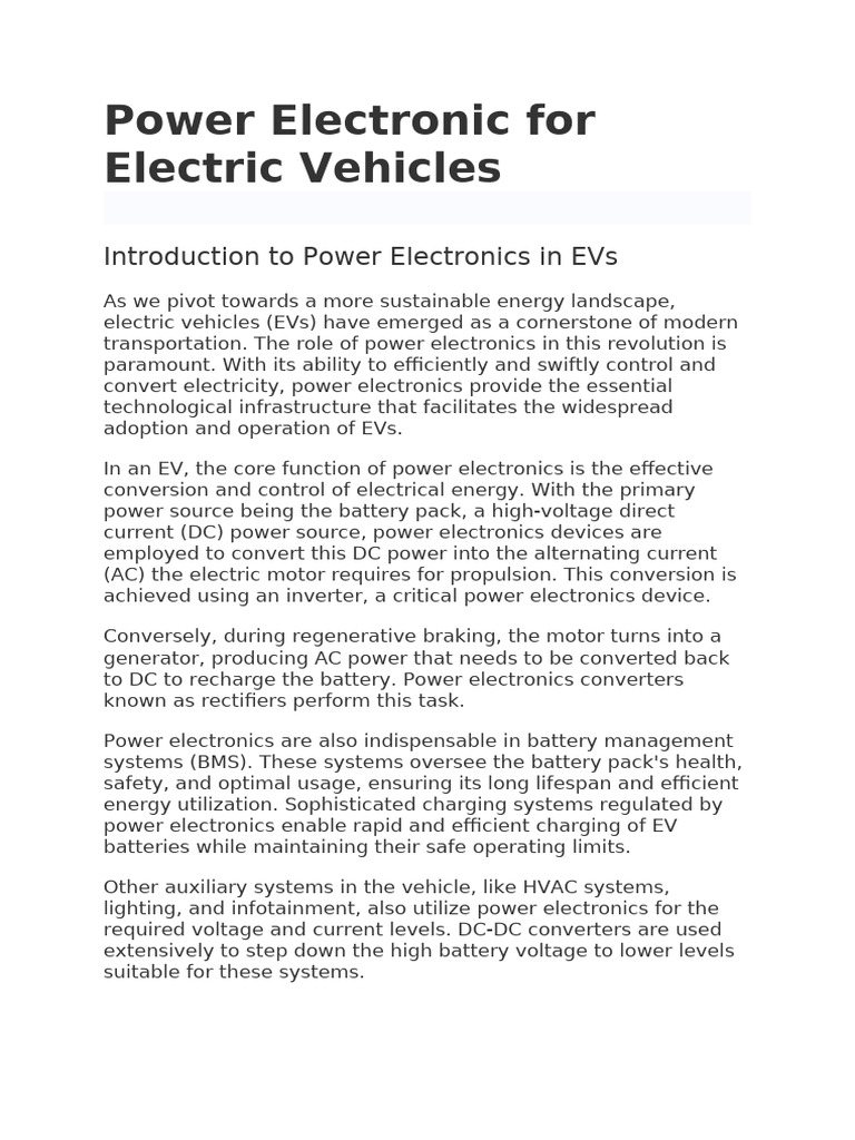 EV_2 | PDF | Power Electronics | Electric Vehicle