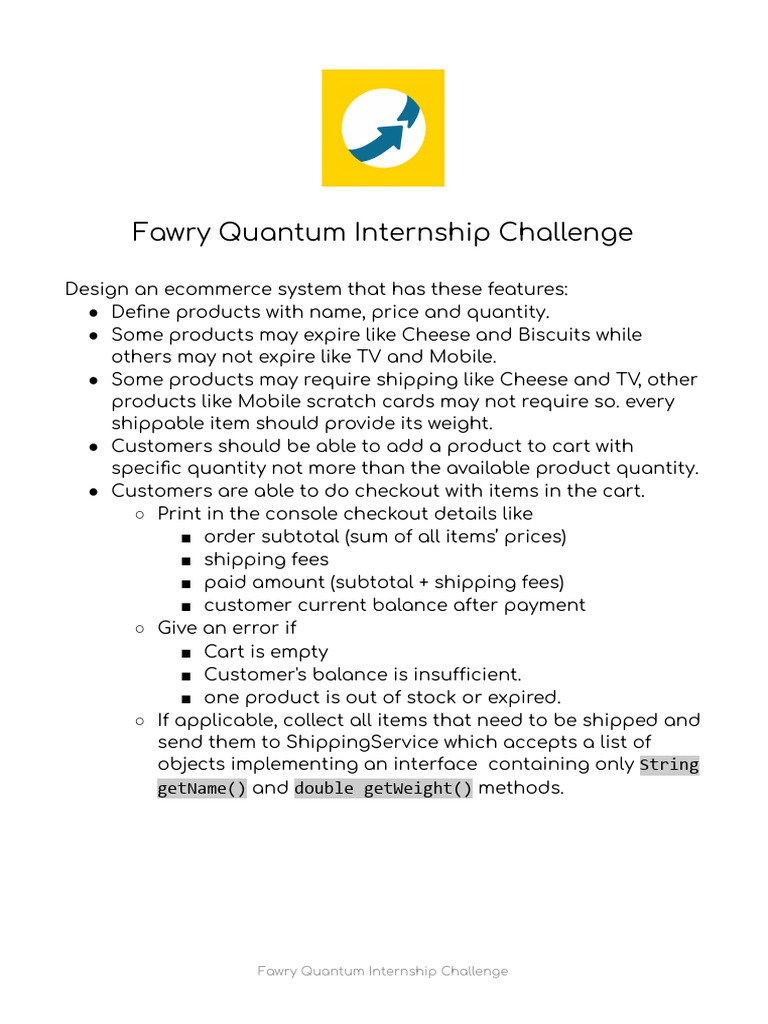 Fawry Quantum Internship | PDF