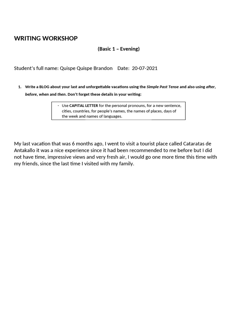 Writing Workshop | PDF