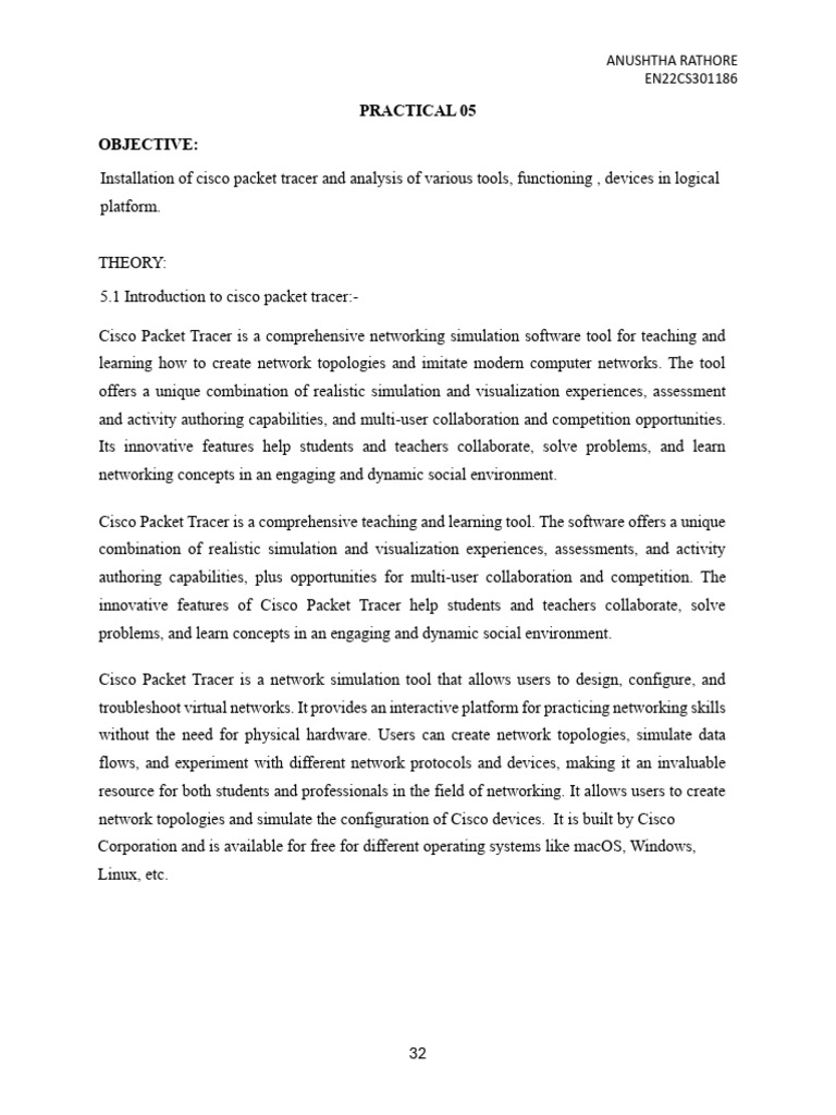 PRACTICAL 05 Anushtha | PDF | Computer Network | Simulation