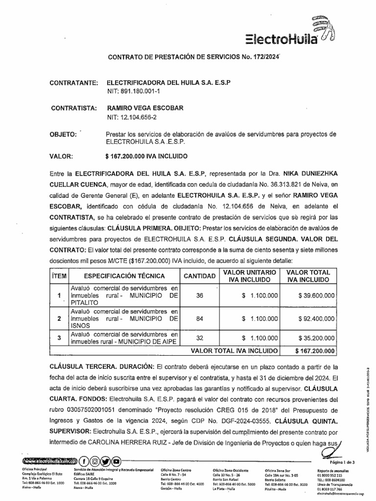 CONTRATO CPS No. 172-2024 Y CRP | PDF