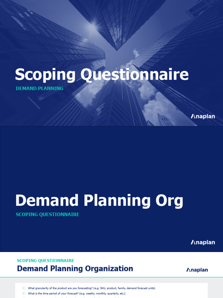 Scoping Questionnaire - Demand Planning | PDF | Forecasting | Interface ...