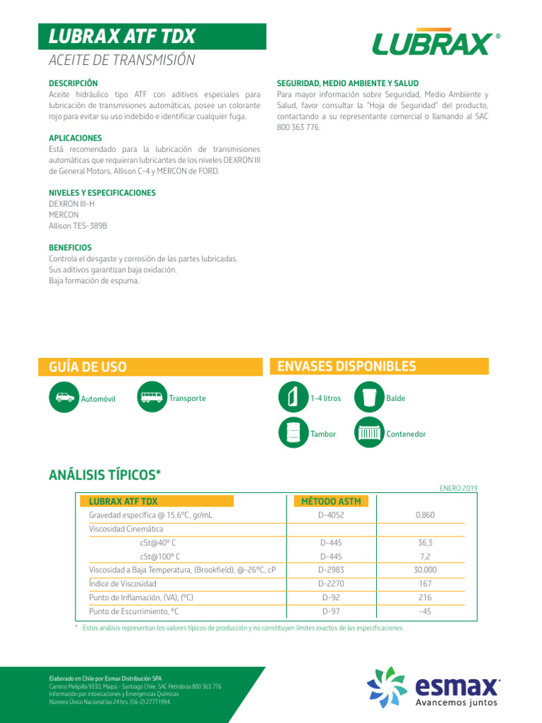 LUBRAX ATF TDX | PDF