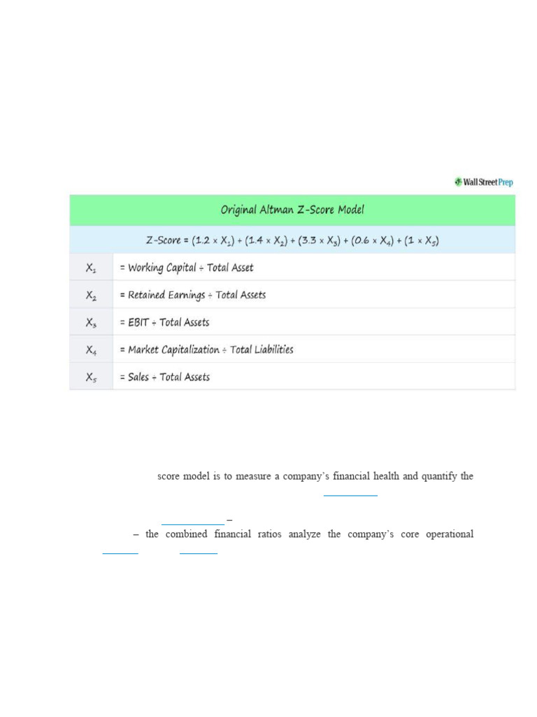 Altman Z-Score: Bankruptcy Prediction Guide | PDF | Standard Score ...