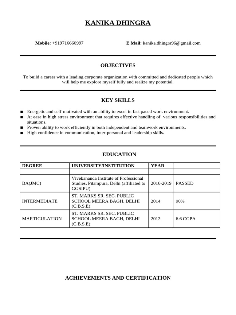 KanikaDhingra CV (7) | PDF