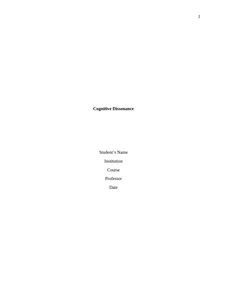 Understanding Cognitive Dissonance in Relationships | PDF