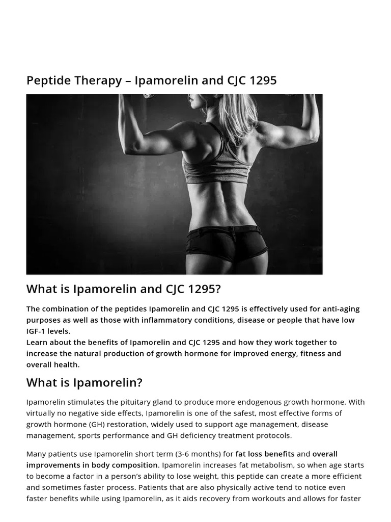 Peptide Therapy - Ipamorelin and CJC 1295 - PLEIJ | PDF | Growth Hormone | Insulin Like Growth ...